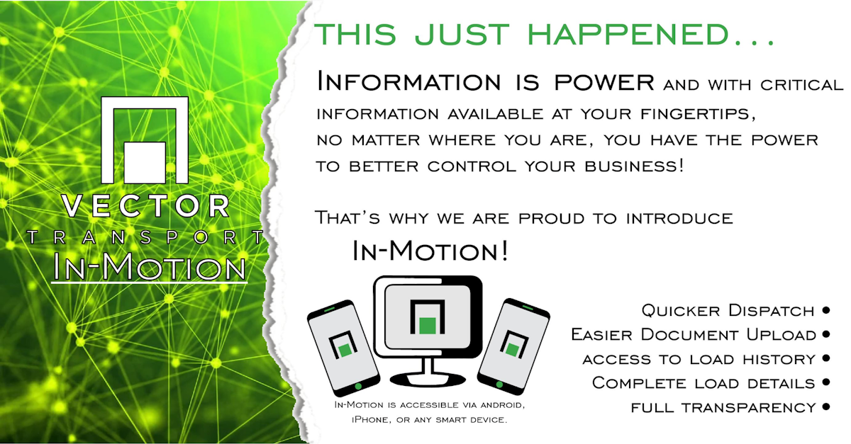 Introducing IN-MOTION Vector Transport's Latest App | Food Logistics